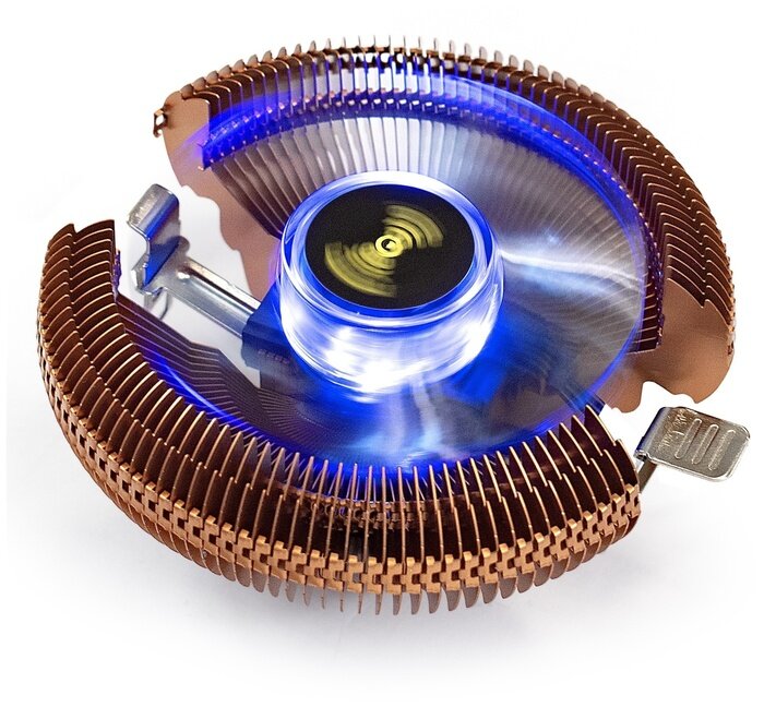 Кулер ЦПУ Exegate EE91-PWM. Cu. BLUE (Al+Cu) 90мм, PWM, 800-2400 об/мин, для процессора
