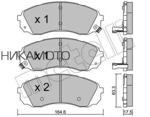 METELLI 2207850 колодки дисковые передние!\ KIA Carnival 2.7i V6/2.9CRDi 06>