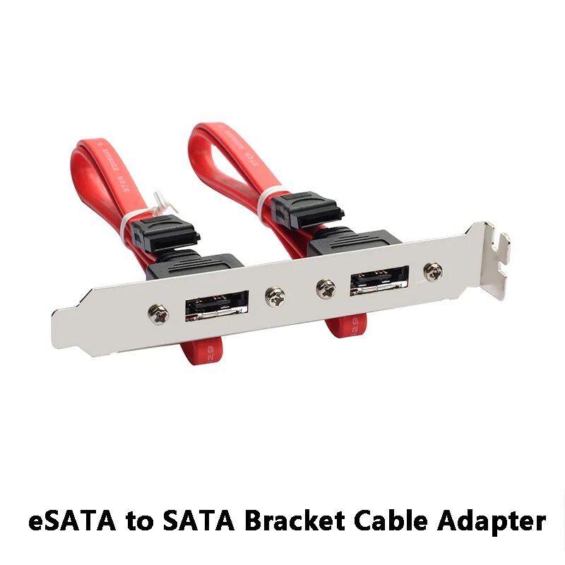 Кабель-адаптер eSATA-SATA с полным профилем крышки PCI, два порта, внешний eSATA-материнская плата, 6 Гбит/с, шнур с разъемом SATA