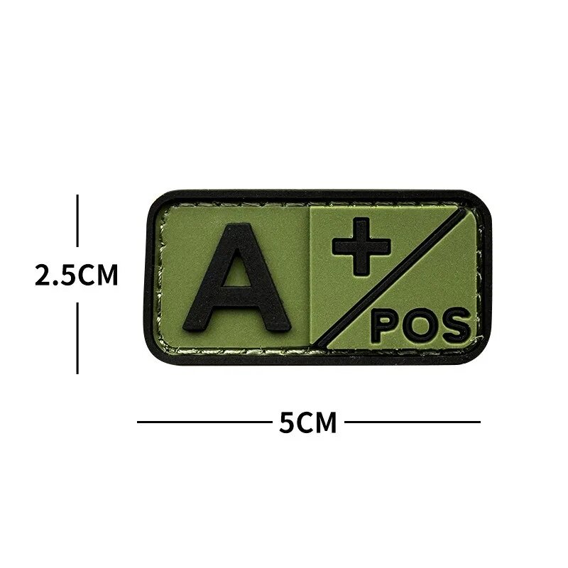 Военная нашивка ПВХ "A+POS", зеленый, 5x2.5 см, цвет кофе