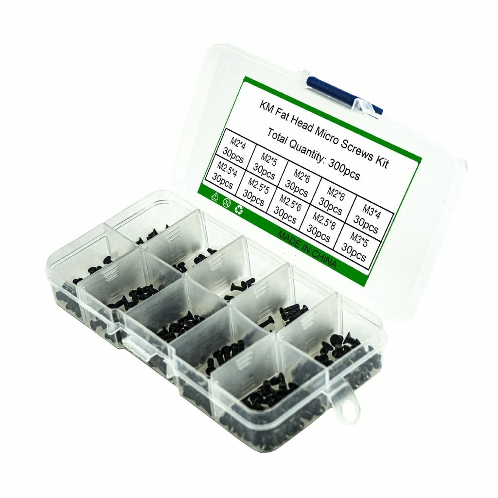 1 коробка черных винтов с потайной головкой и поперечной канавкой из 300шт