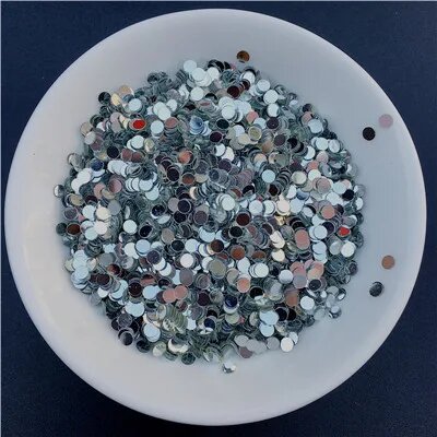 Блестки плоские серебряные isequins 2,5 мм, 10 г