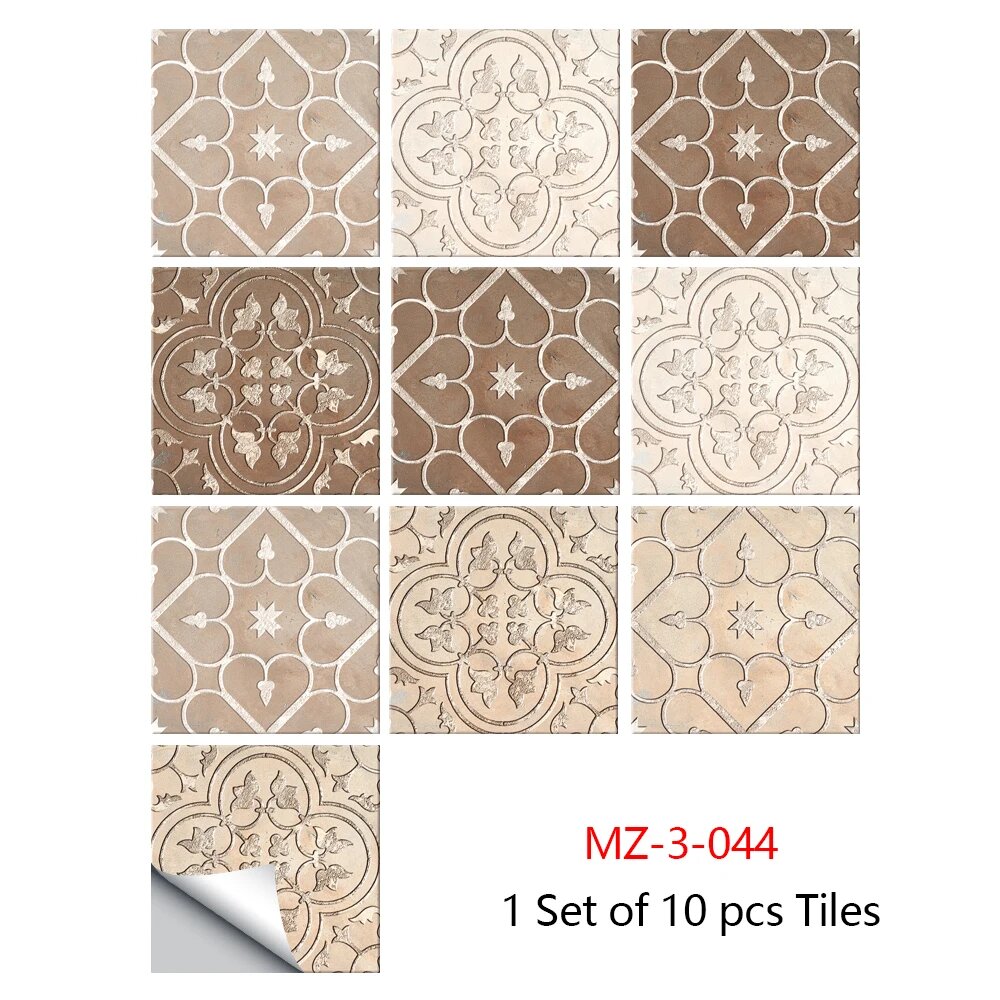 10 шт./компл, матовая плитка в стиле ретро, наклейка на пол, талия, украшение для рабочего стола, наклейки на стены, самоклеящиеся маслостойкие обои из ПВХ