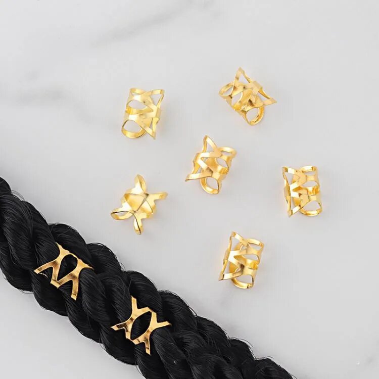 Набор колец для кос золотистый 50pcs NO.2