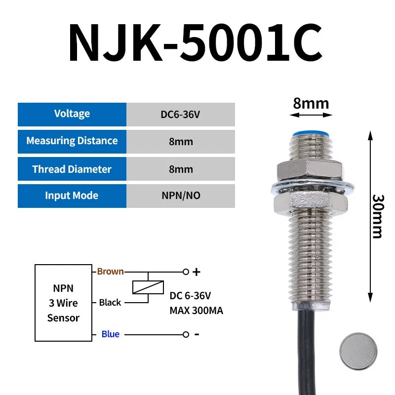 Бесконтактный датчик Холла CNMAWAY SJM12-10D1 5001A 5001B