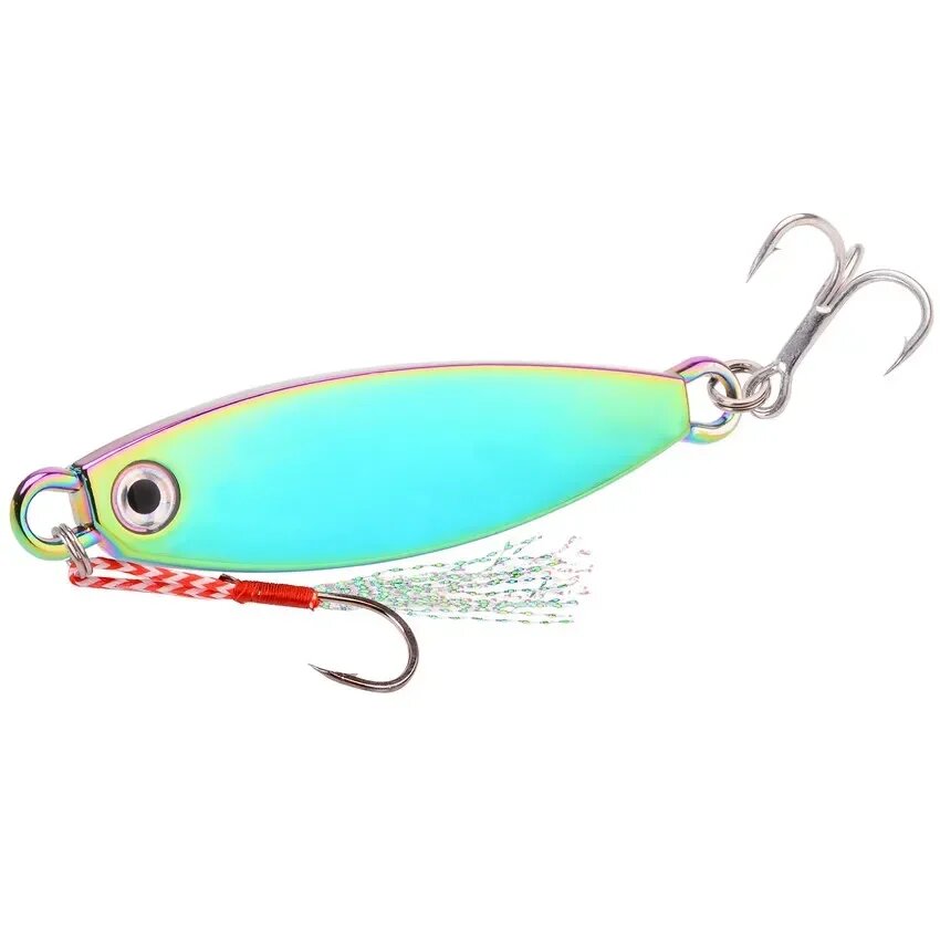 Металлическая литая джиг-блесна 5/7/10/15/20/30 г, красочный серебристый 20g, Colorful- 2 hooks