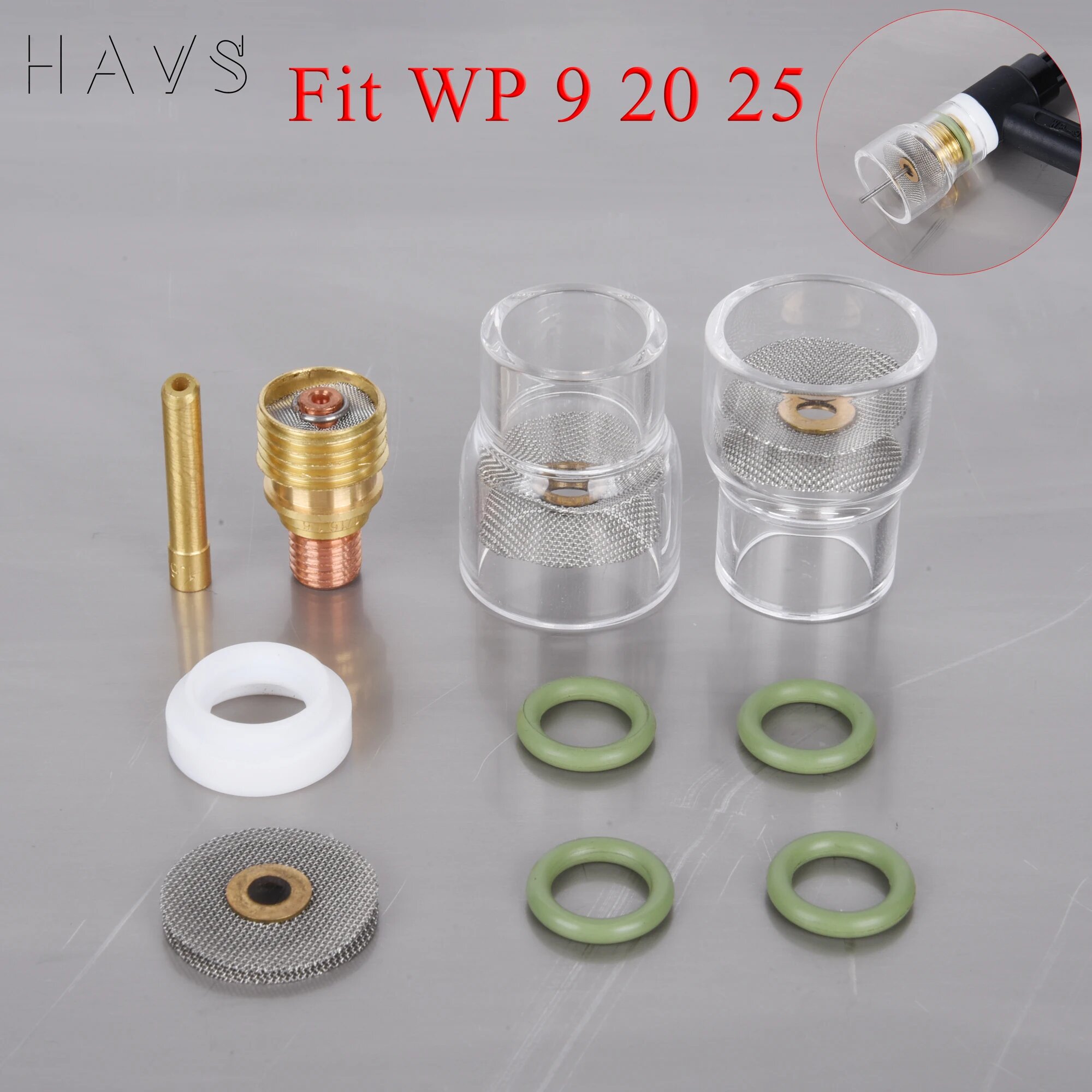 Набор чашек для горелки TIG HA&VS WP9/20/25, 1.6mm