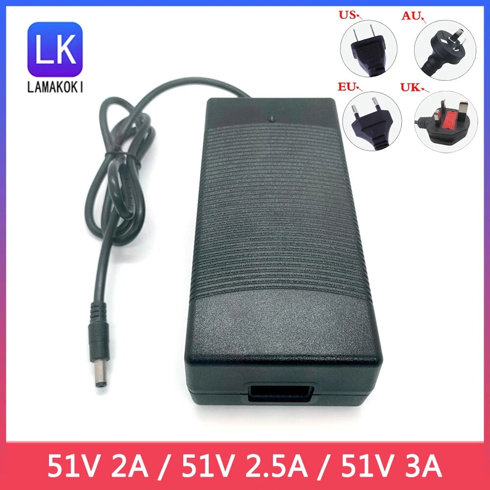 Адаптер LamakoKi 51V 2A 2.5A 3A 5.5×2.5mm для ноутбука EU, 2A