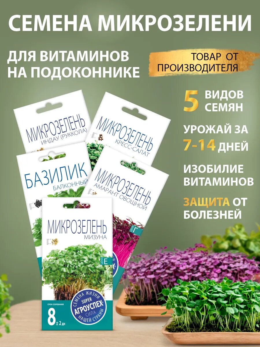 Семена зелени 5 сортов