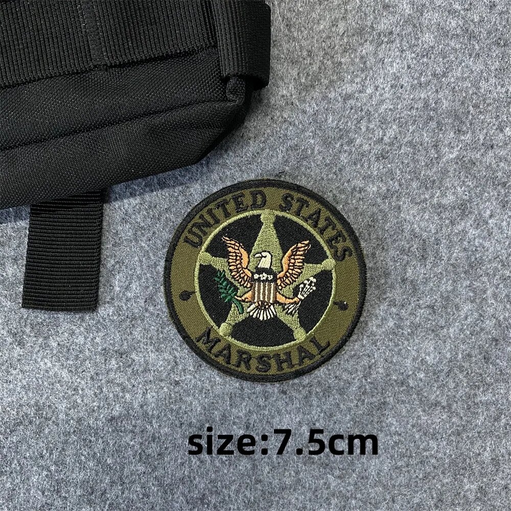 Нашивка "United States Marshal" 7.5см, Цвет: YBc260-YM-1