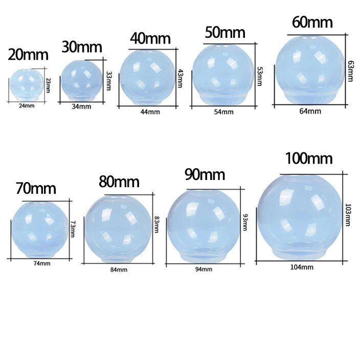 Силиконовая форма для эпоксидной смолы YouYoungDifferent шарообразная 20-100 Голубой, 70mm Ball Mold