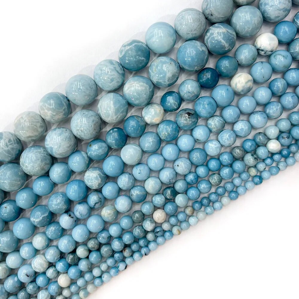 Браслет из натурального камня ларимар 4/6/8/10/12 мм 4mm