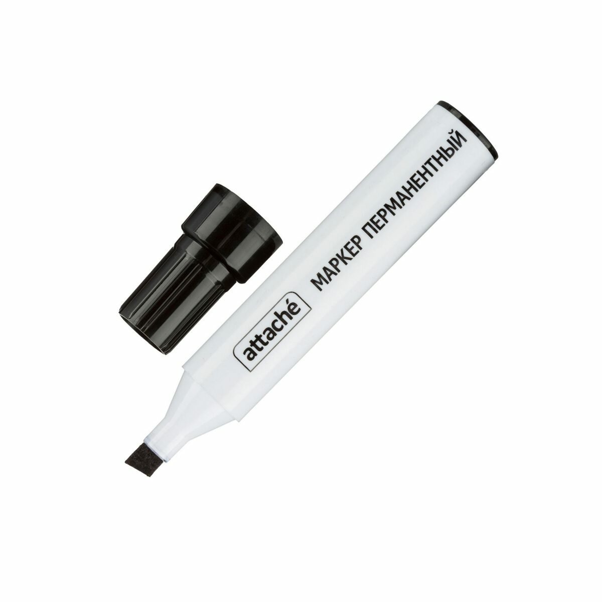 Маркер перманентный Attache (3-10мм, скошенный наконечник, черный)