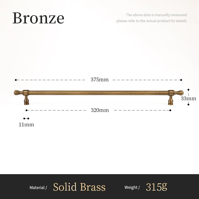 Сантая Ручки для шкафов латунные бронзовые Hole spacing-320mm