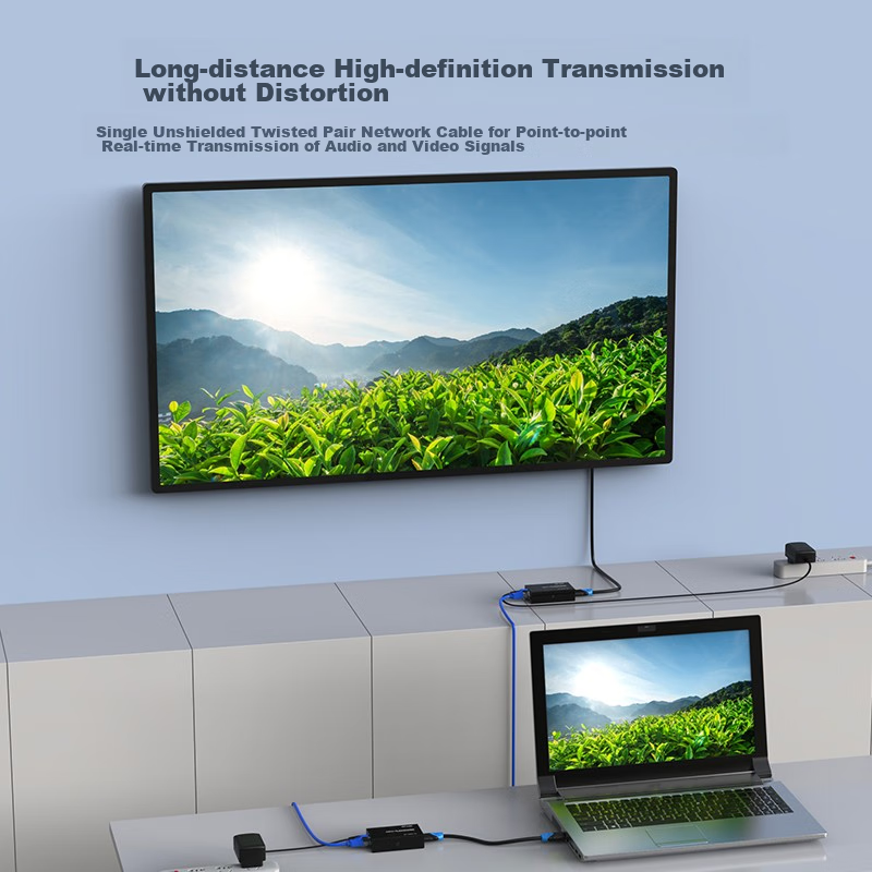 Maituo Wei Jiu (MT-Viki) HDMI Extender, 50 Meters, HDMI to RJ45 Single Network Cable, Network Transmission Signal Amplifier, MT-ED04