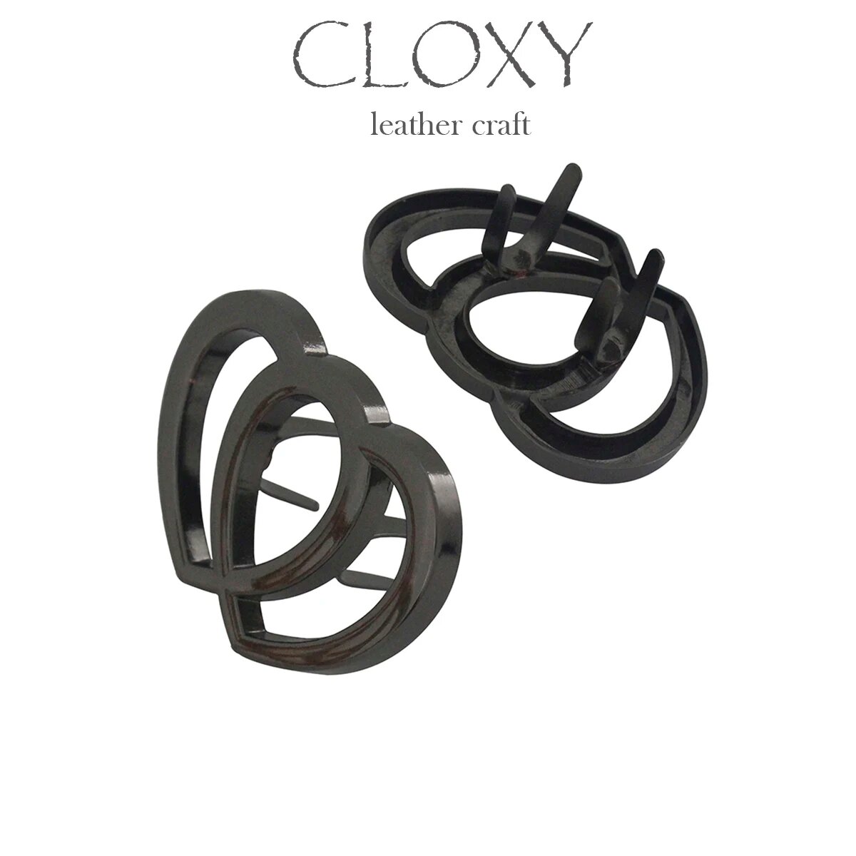 CLOXY серьги-кольца gun black 2 шт.