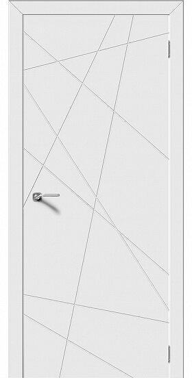 Межкомнатная Дверь Verda Вектор Белая Глухая 2000х600мм (Полотно+Коробка+5 Наличников) / Верда.