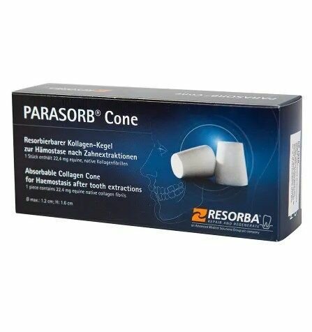 Губка гемостатическая Parasorb Cone (коллагеновые конусы) d1,2см h1,6см 10штук, Resorba