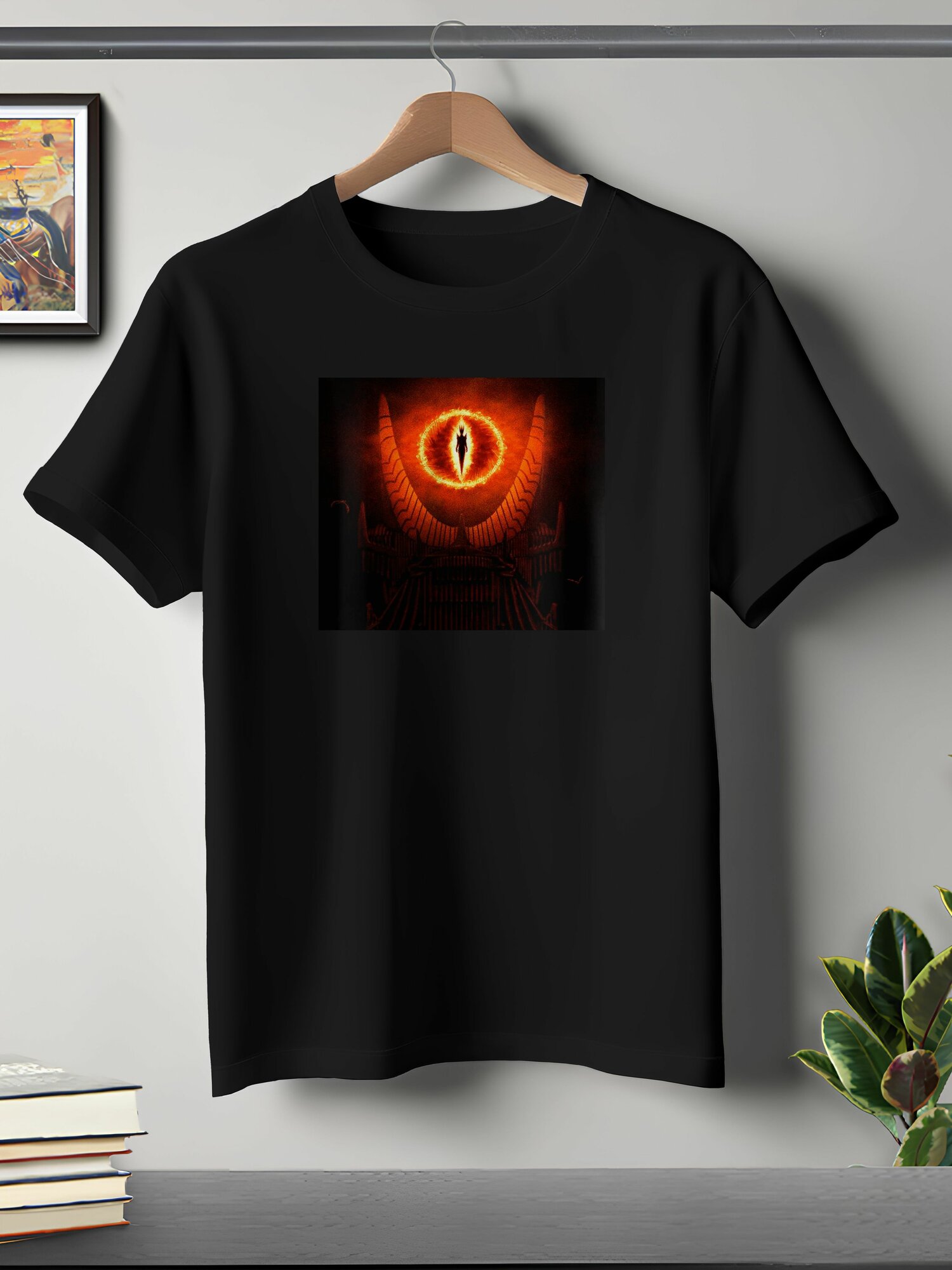 Футболка ONEQ унисекс 40-42 (XXS) размер с принтом Властелин колец, черная