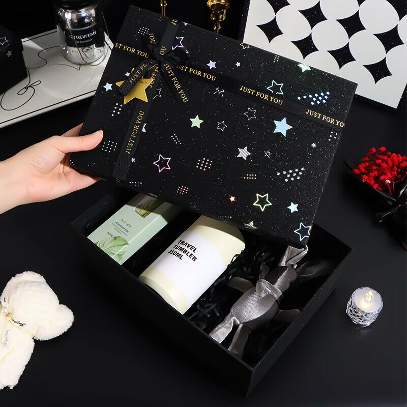 TaTanice New Year Gift Box Empty Box Gift Box Storage Box Birthday Gift Box for Girlfriend Black Large Size