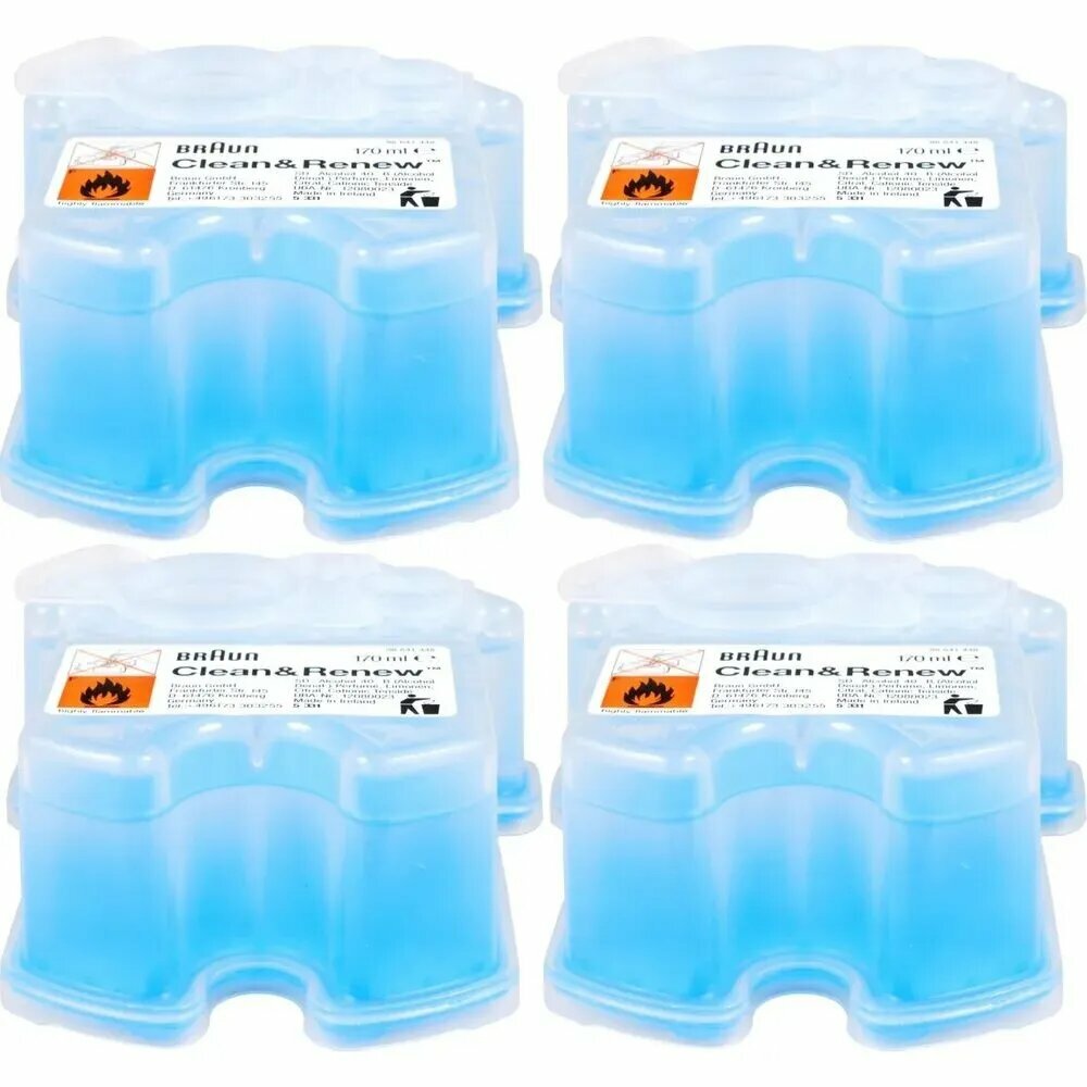 Жидкость для чистки бритвенных головок Картридж Braun CCR44PCS, Подходит для всех серий с автоматическими системами очистки 3, 5, 7, 9