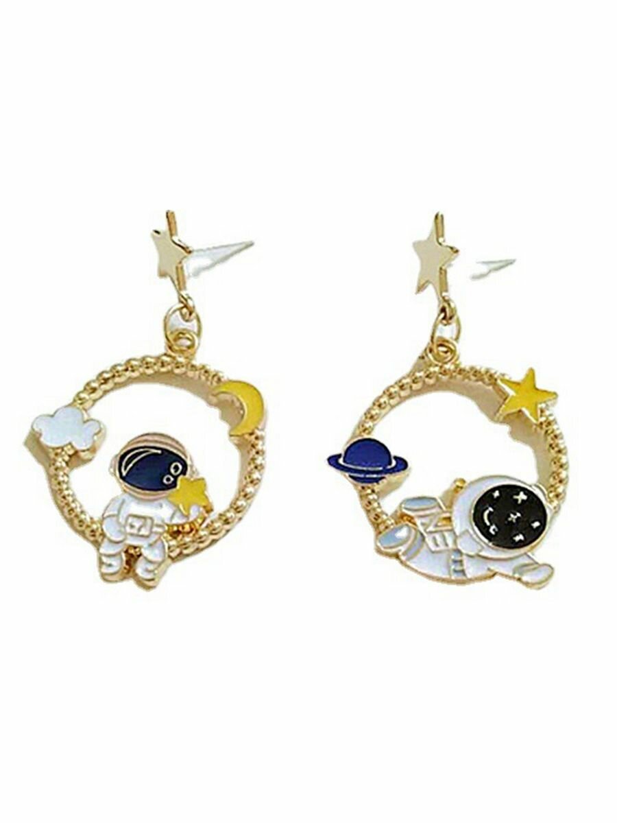 Серьги непарные, эмаль