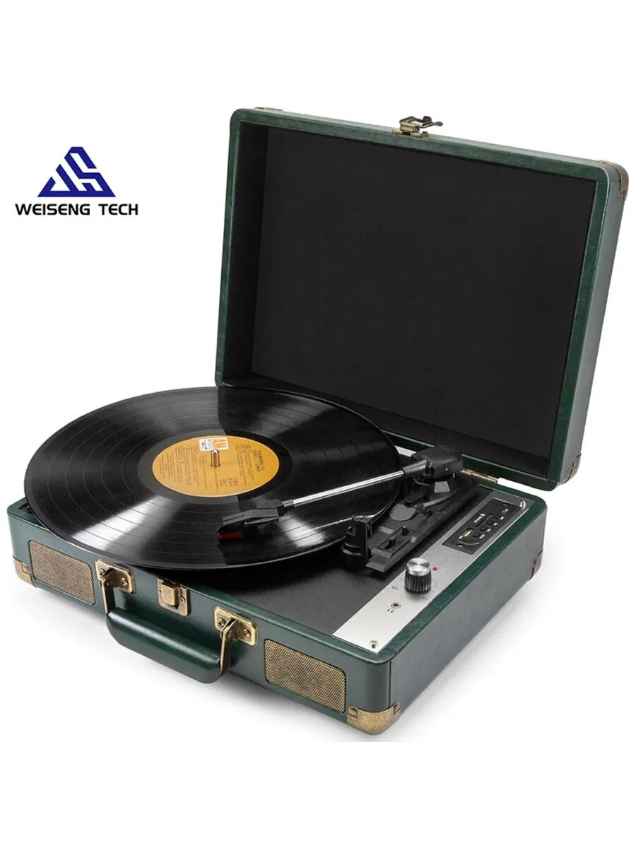 Виниловый проигрыватель с Bluetooth LP-160B Проигрыватель виниловых пластинок в стиле ретро, темно-зеленый
