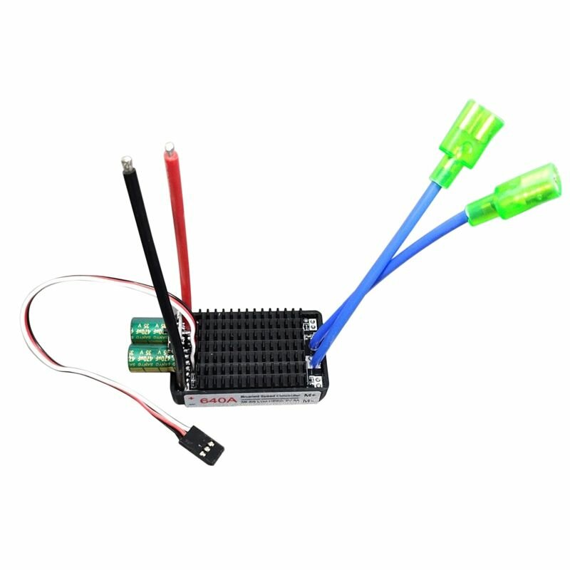 Высокая мощность 12V-24V Водонепроницаемая двунаправленная Brush ESC совместим с RC автомобиля и лодки 640A