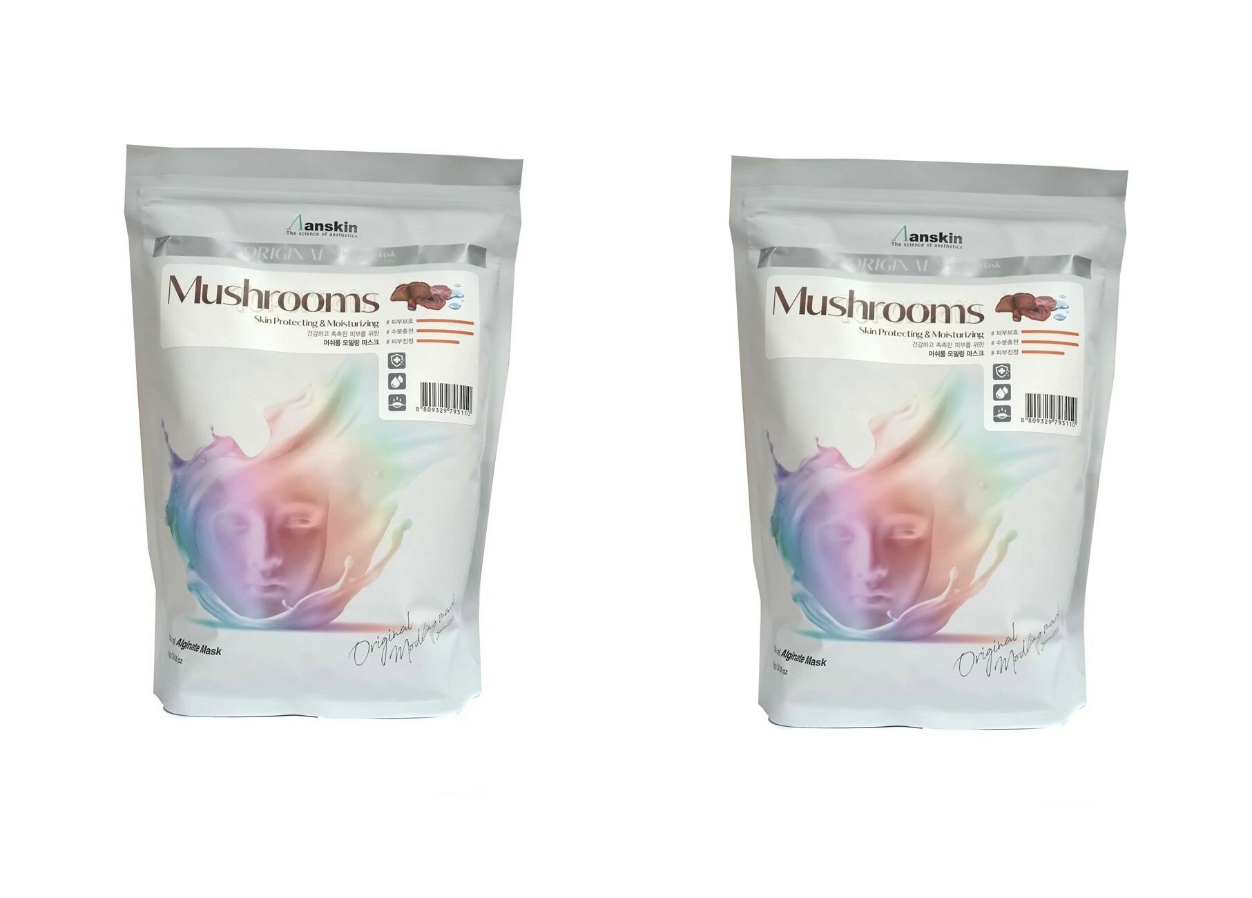 Маска для лица альгинатная Anskin Original Mushroom Modeling Mask, с грибным комплексом , 1 кг, 2 шт