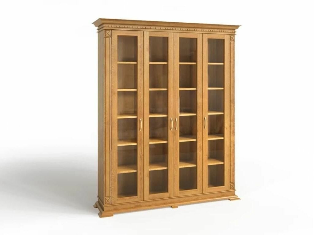 Библиотека Верди №236 из Массива сосны, 180х40х200 см, классический орех 2