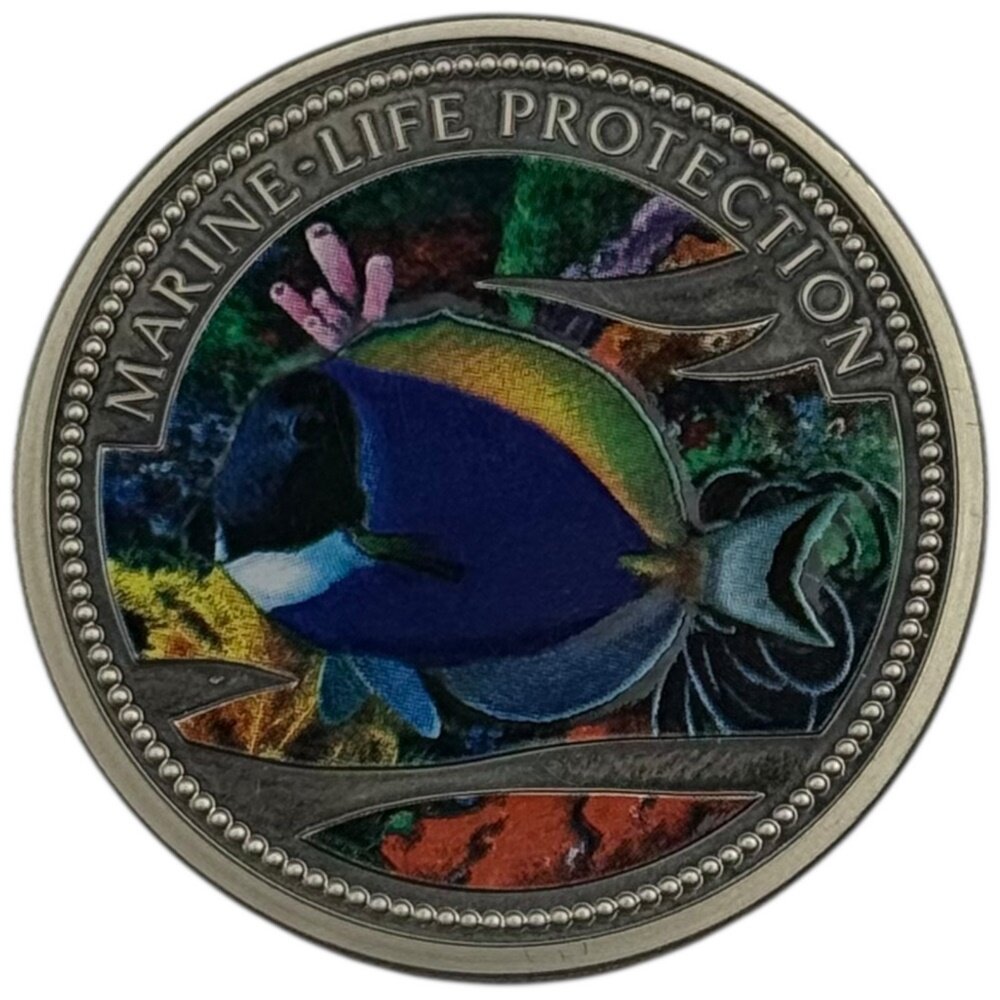 Палау 1 доллар 2002 г. (Защита морской жизни - Белогрудый хирург) (Proof)