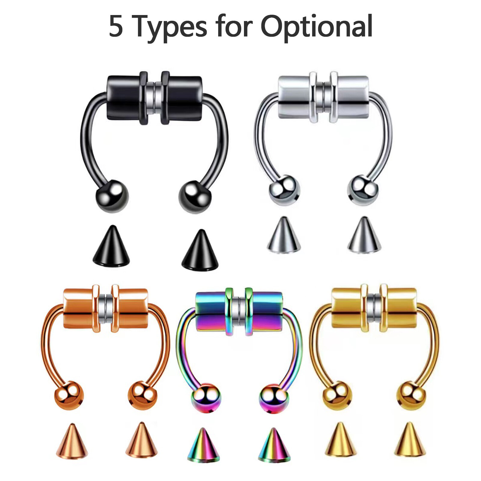 Кольцо для носа (нержавеющая сталь, обруч)