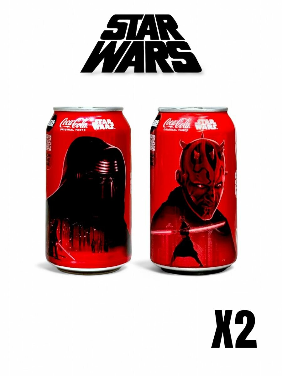 Coca-Cola Star Wars Limited Edition Darth Maul/Kylo Ren 350 мл. США 2 шт. (На банках есть незначительные потертости)