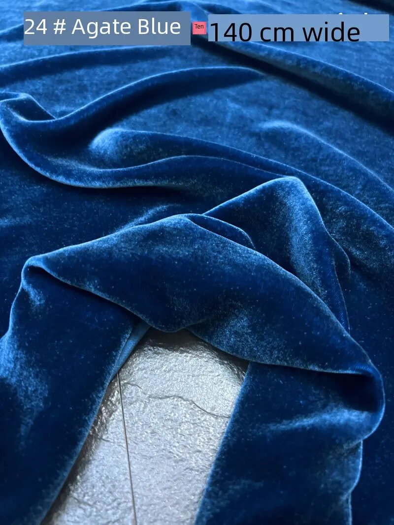 Шелковый бархат 40 цветов Синий, as picture color, 50cm