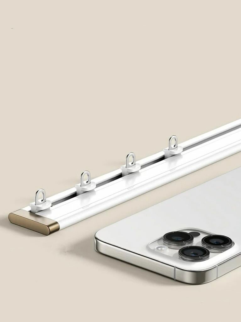 Карниз потолочный алюминиевый 6 мм, ультратонкий, крючковый, одинарный двойной