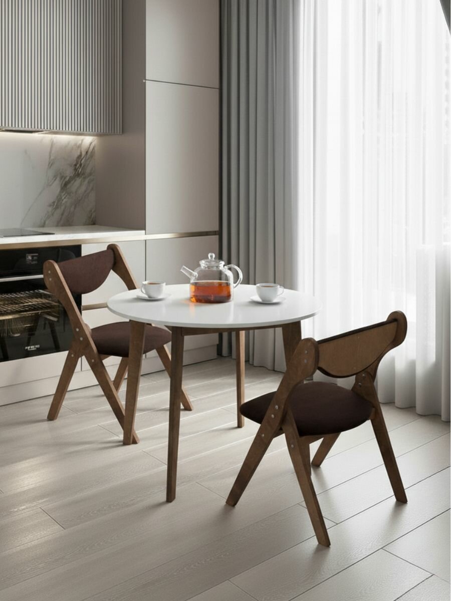 Набор стульев для кухни и гостиной со спинкой мягкие, деревянные кресла / 2 штуки