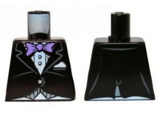 Torso Batman Jacket Formal with Lavender Bow Tie Pattern, 973pb1464 Black U