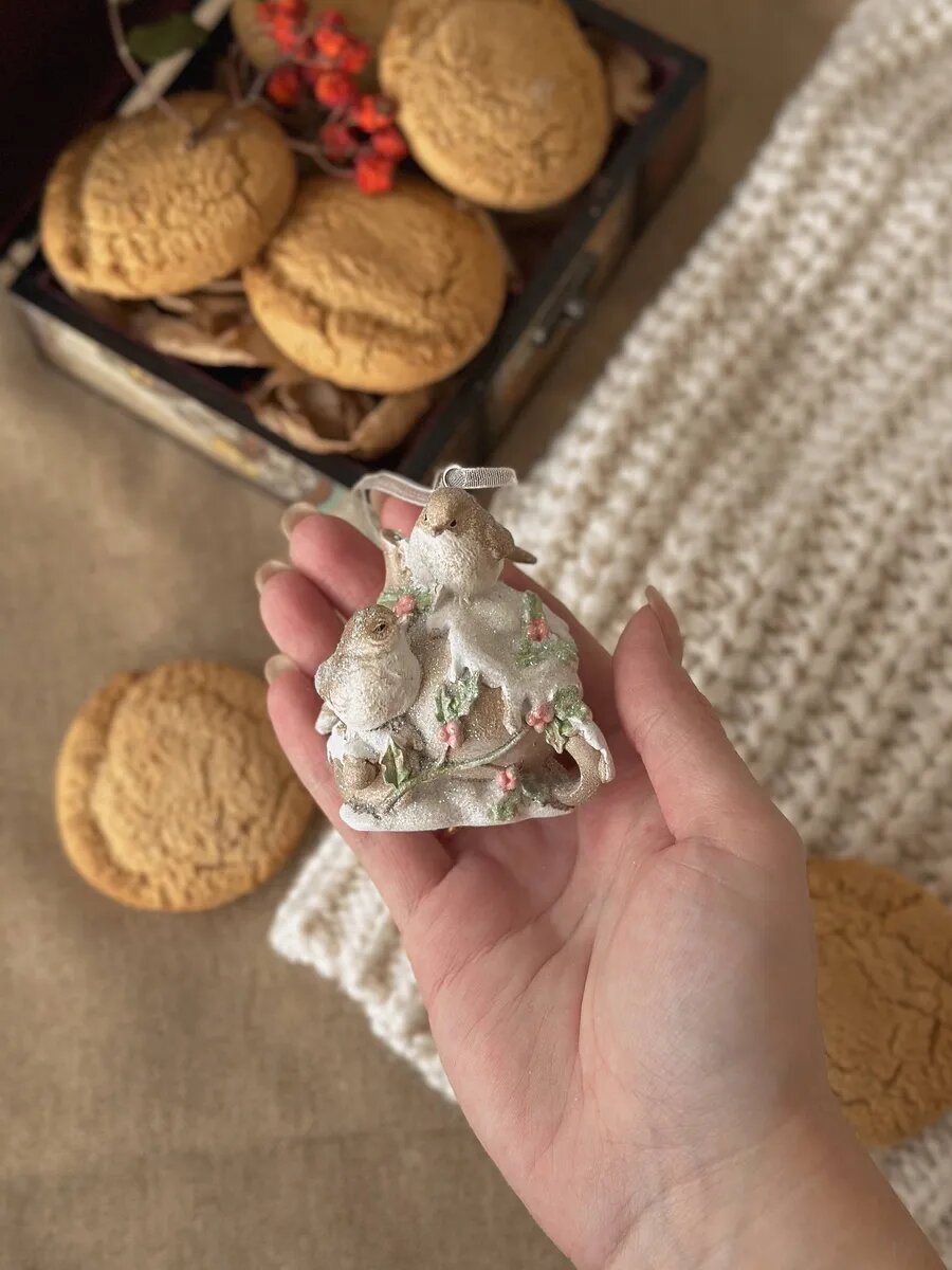 Елочная игрушка Птички на чайнике