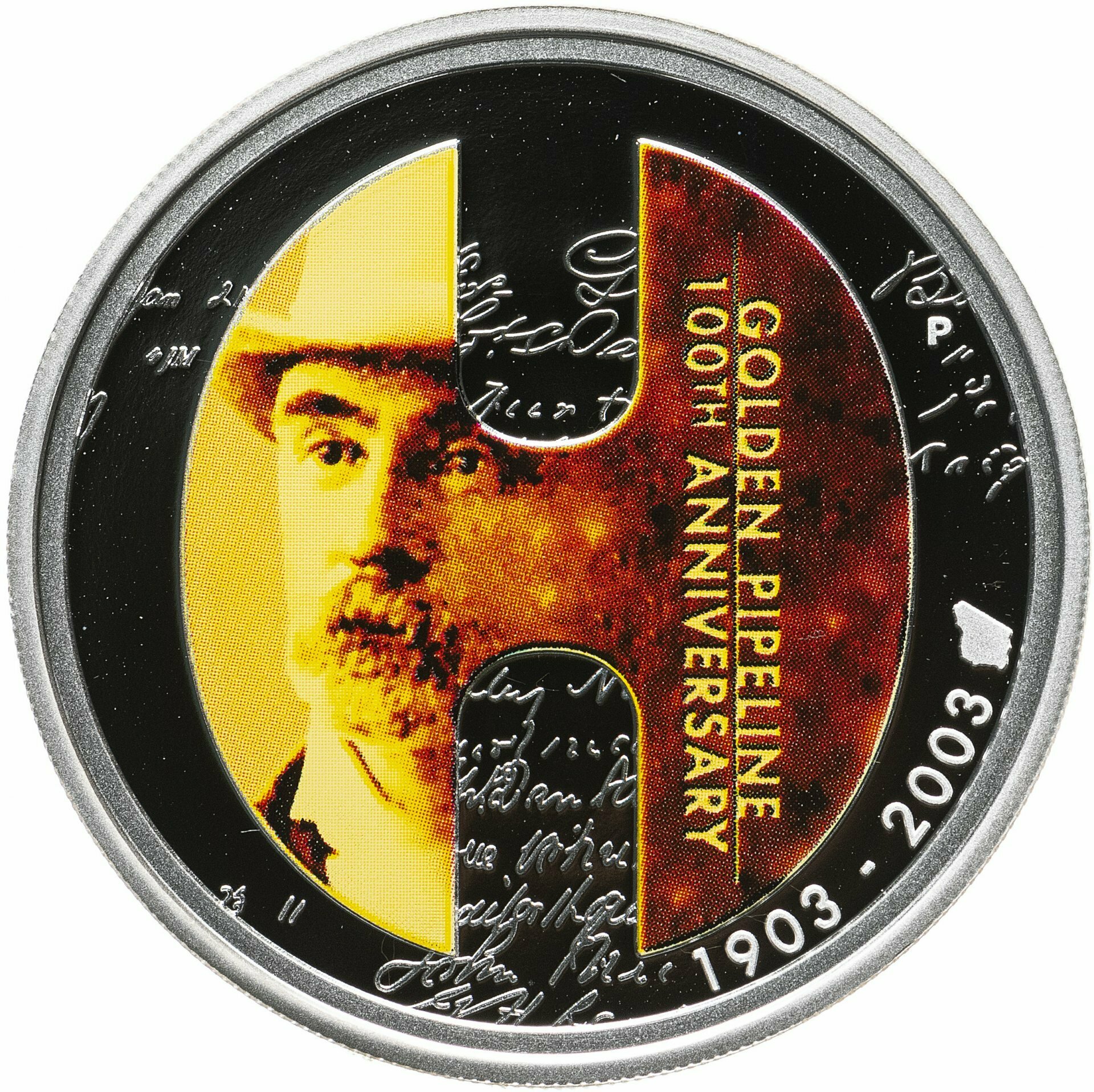 Австралия 1 доллар 2003 "Золотая труба" в футляре, с сертификатом, Серебро 999, в сохранности Proof