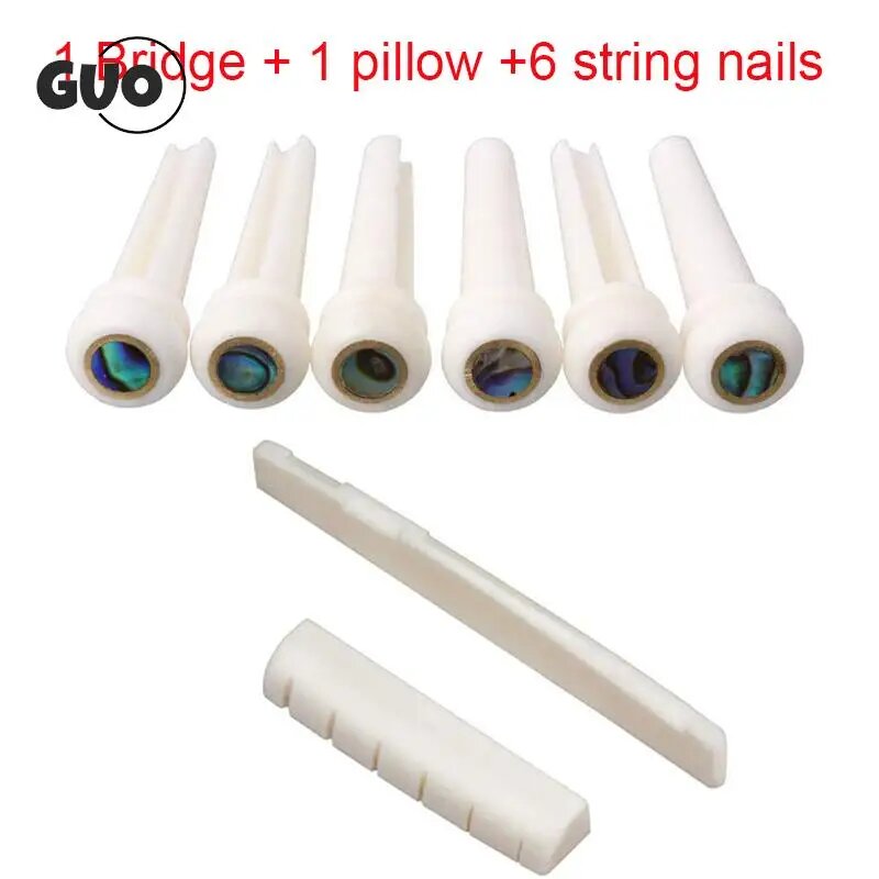 GUOMUZI Мостовые штифты для акустической гитары Белый, as pic