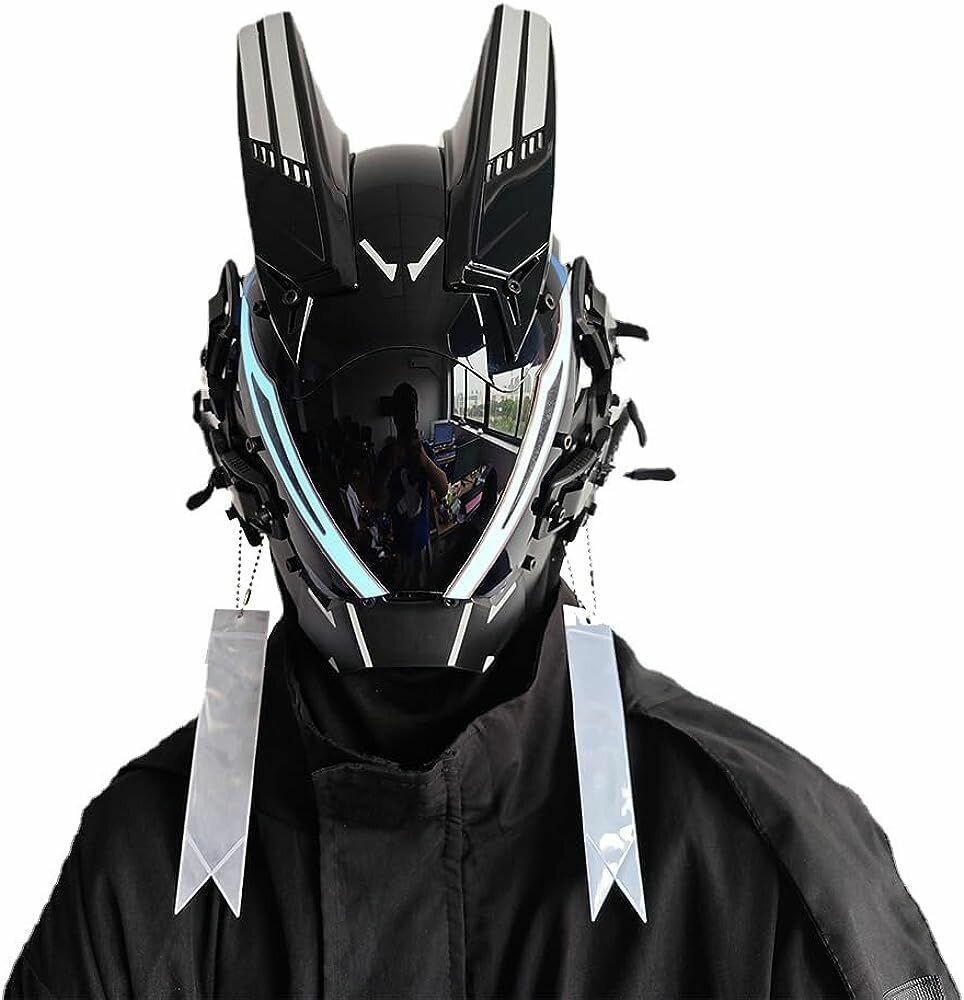 LED Круглая лампа маска с киберпанк элементами для ролевых игр мужских и женских персонажей на Хэлоуин, вечеринках