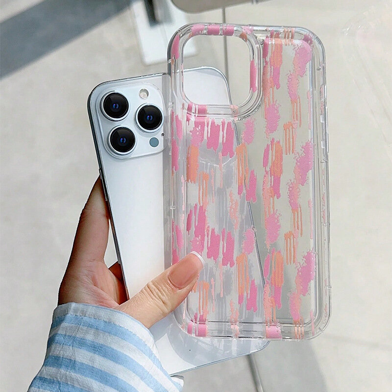 Креативные пигменты применимы iPhone15promax яблоко 13 чехол для телефона женский 12/11 прозрачный xs/xr корпус 14