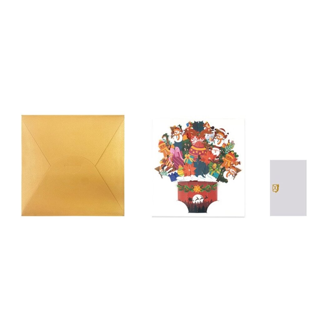 Мультяшный рождественский набор 3D-трехмерных поздравительных открыток