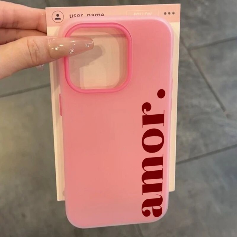 Розовый чехол "Amor" для iPhone 14 Pro Max
