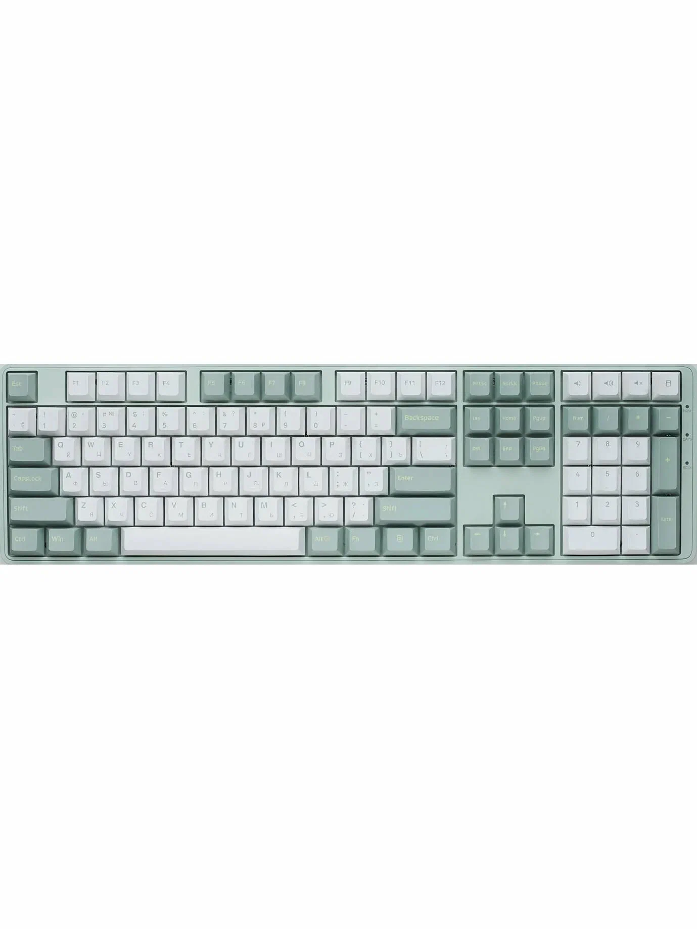 Клавиатура UGREEN KU103 55817_ USB Wired Mechanical Keyboard RU. длина кабеля: 1,6м. цвет: зеленый