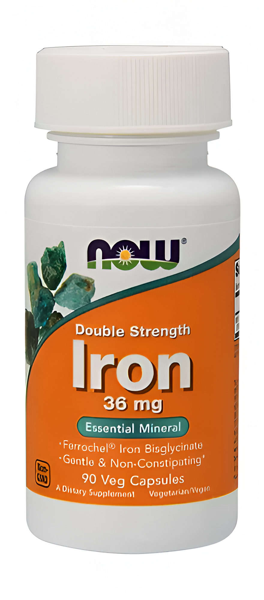 БАД Now Iron Double Strength 36mg, железо, 36мг, 90 капсул, нейтральный вкус