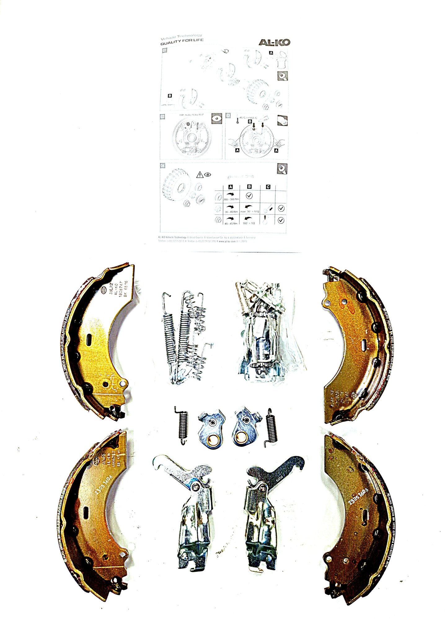 Комплект тормозных колодок AL-KO , колесный тормоз 2361 расширенный