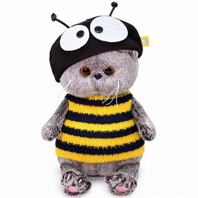 Мягкая игрушка Кот Басик Baby в костюме пчёлки 20 см, Budi Basa, BB-067