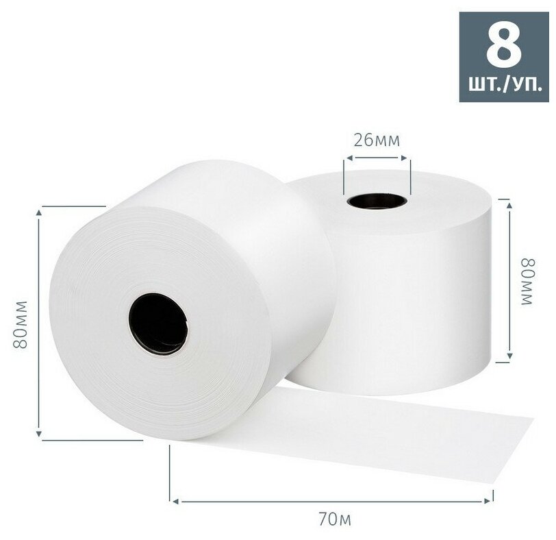 Ролики Promega 80мм (диам.80мм, вт.26, из т/б 58г/м2) 8 шт/уп 5уп/кор ProMega jet 703083