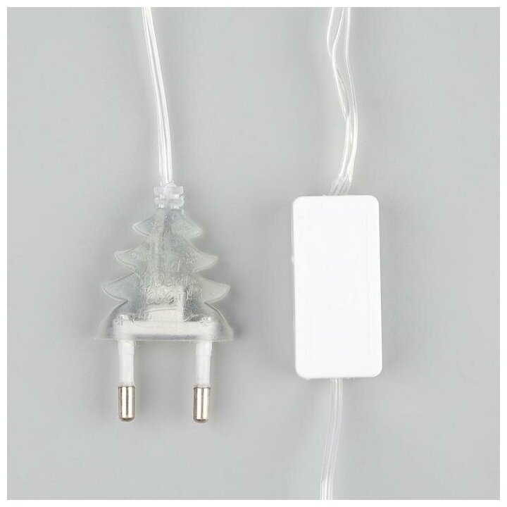 Гирлянда Нить 5 м с насадками Клубки бело-зелёные , IP20, прозрачная нить, 20 LED, свечение тёплое белое, 220 В